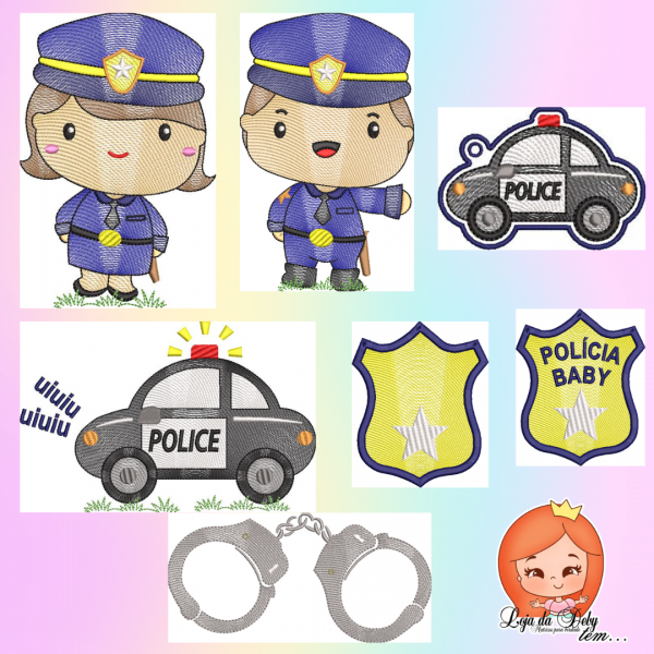 Kit police baby - Loja da Deby-Matrizes de Bordados
